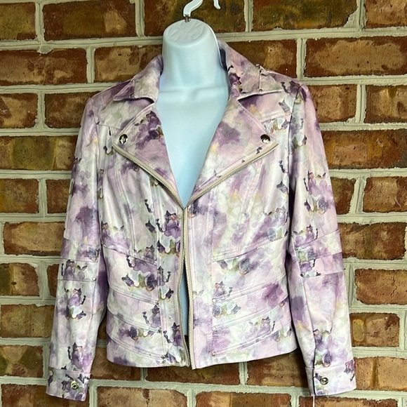 Insight | Jackets & Coats | Insight Purple Metallic Floral Vegan ...